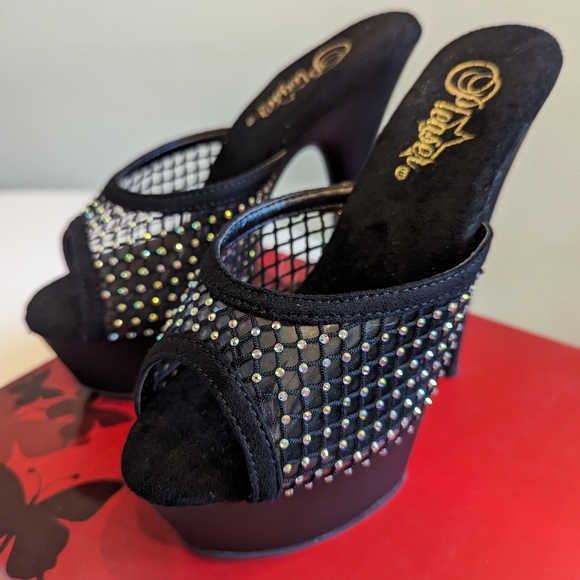 Pleaser | Shoes | Pleasers Delight 6 Black And Sparkle Sandal 6 Heel ...